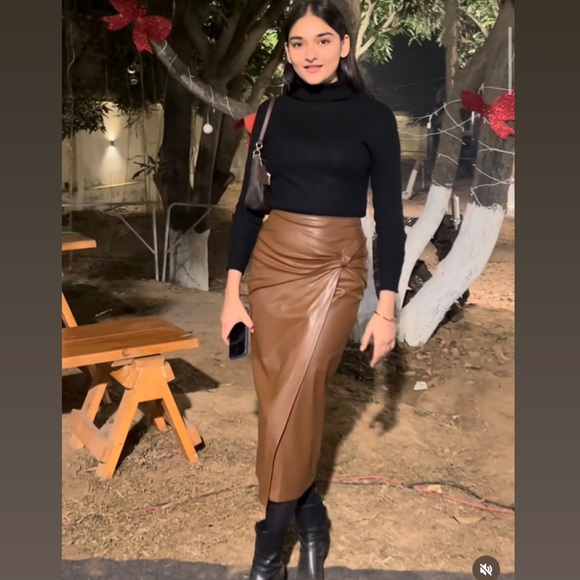 Zara | Skirts | Zara Faux Leather Pareo Knot Skirt | Poshmark